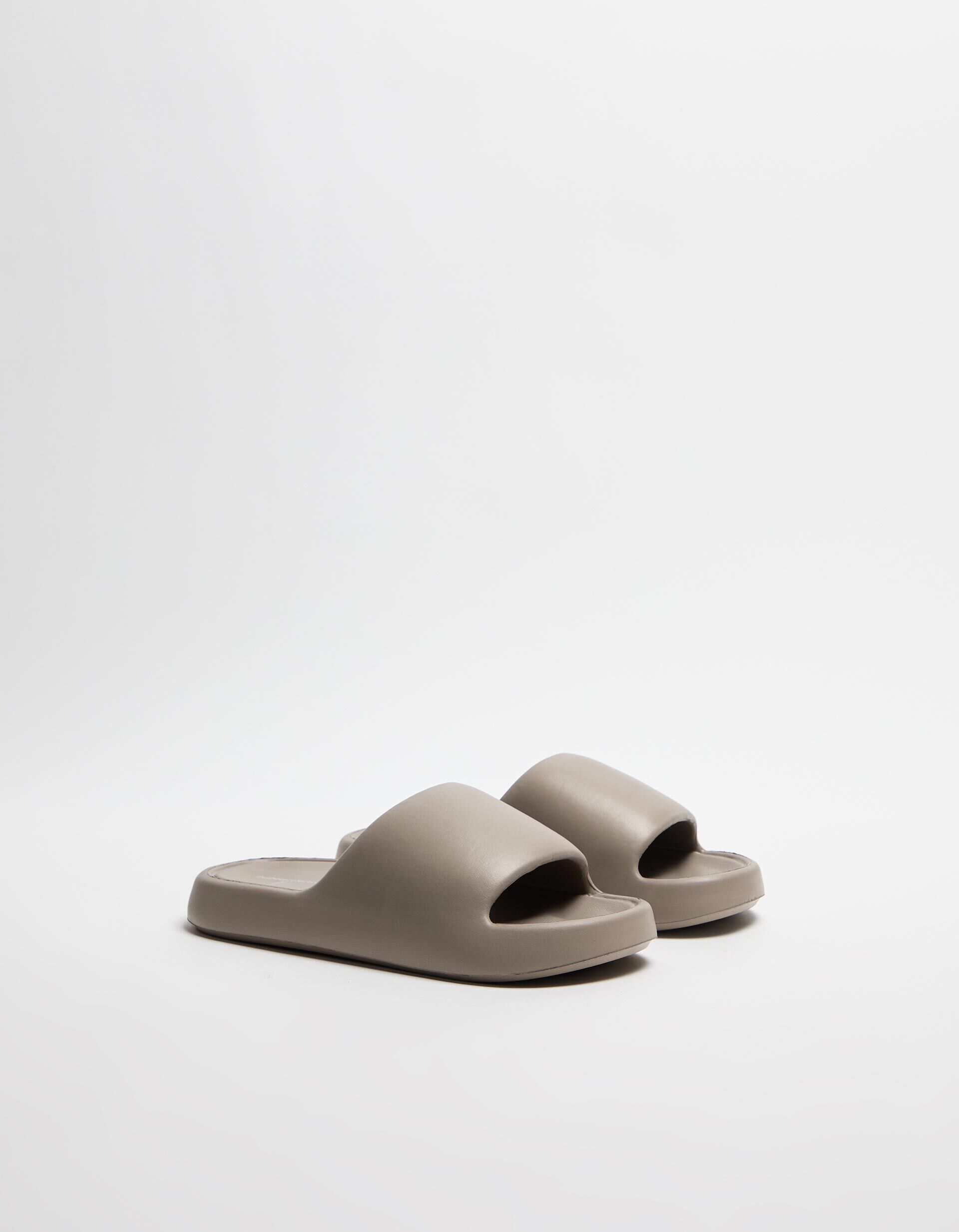 Chinelos de Borracha Plataforma, Mulher, Bege | MO Online