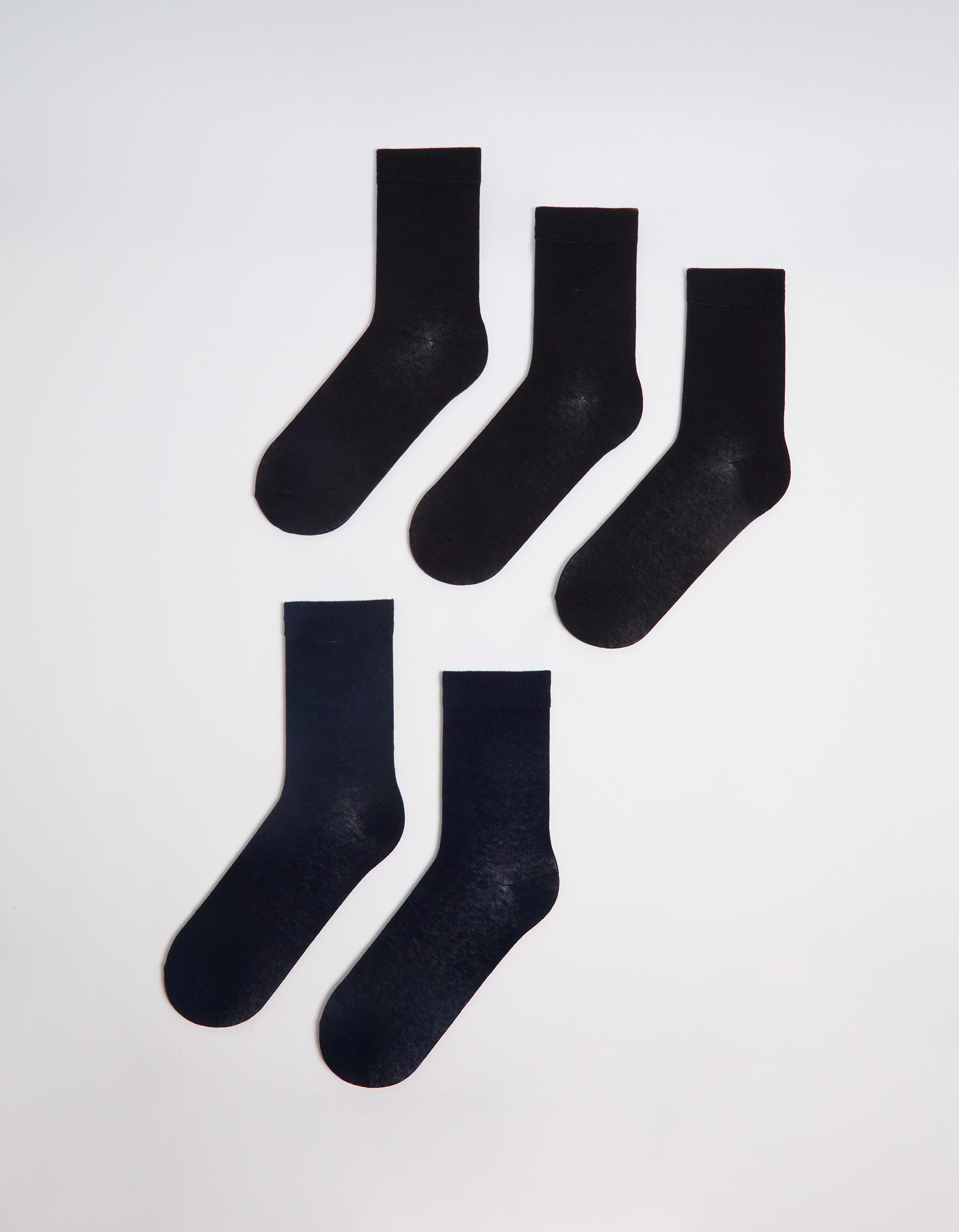 Pack 5 Pares de Meias Lisas, Homem, Azul Escuro | MO Online