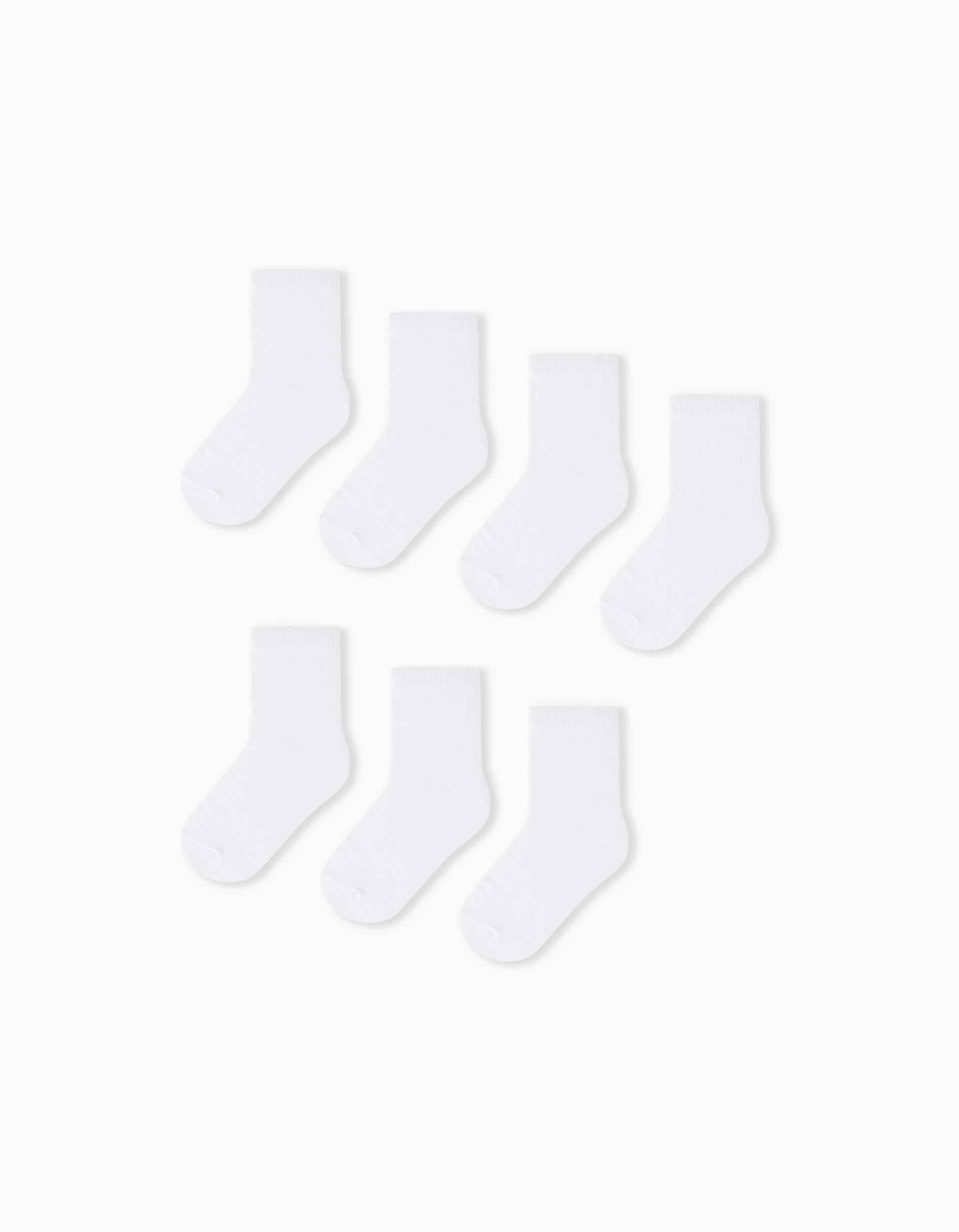 7 Pairs of Socks Pack, Girls, White | MO Online