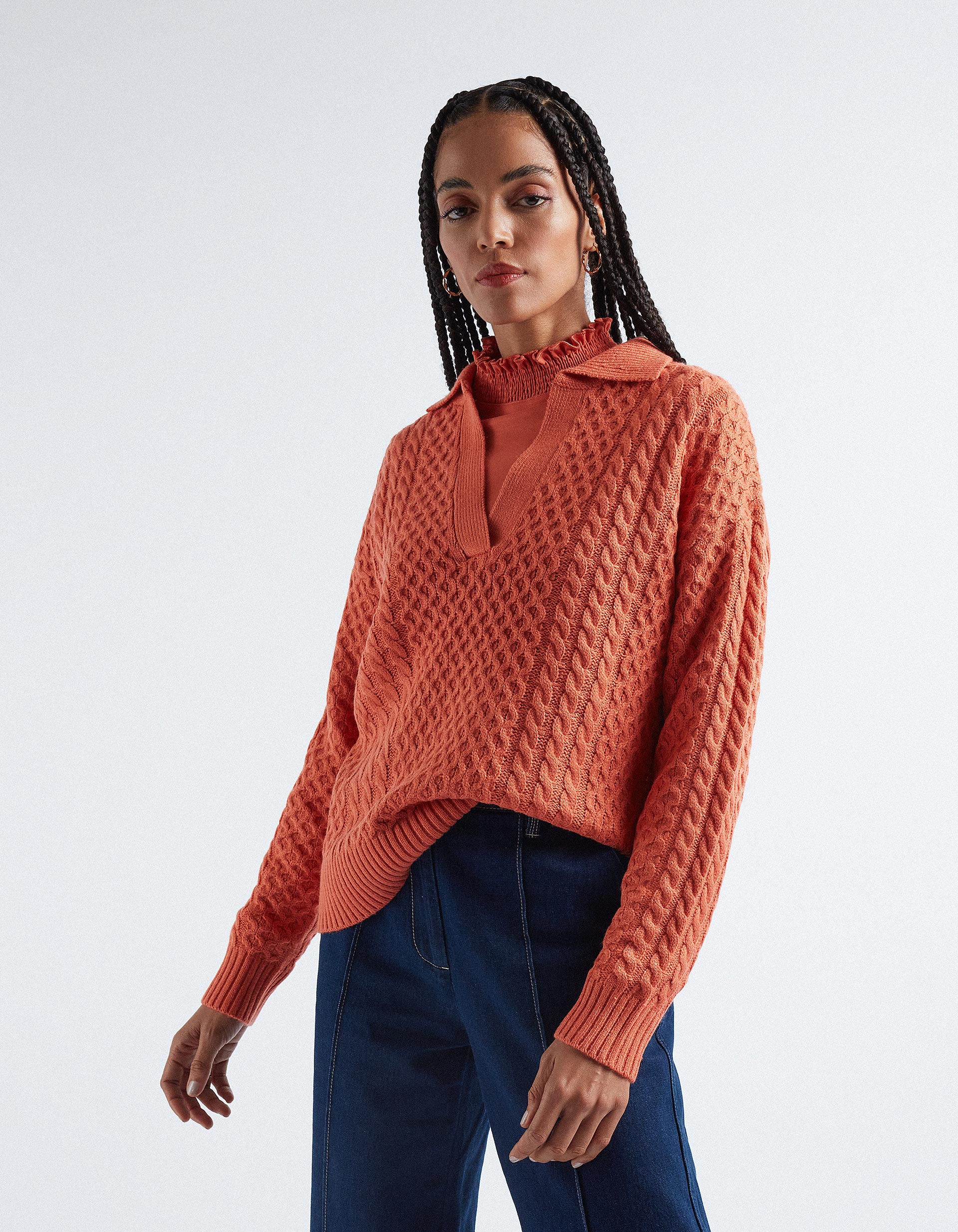 Knitted Jumper, Women, Orange | MO Online