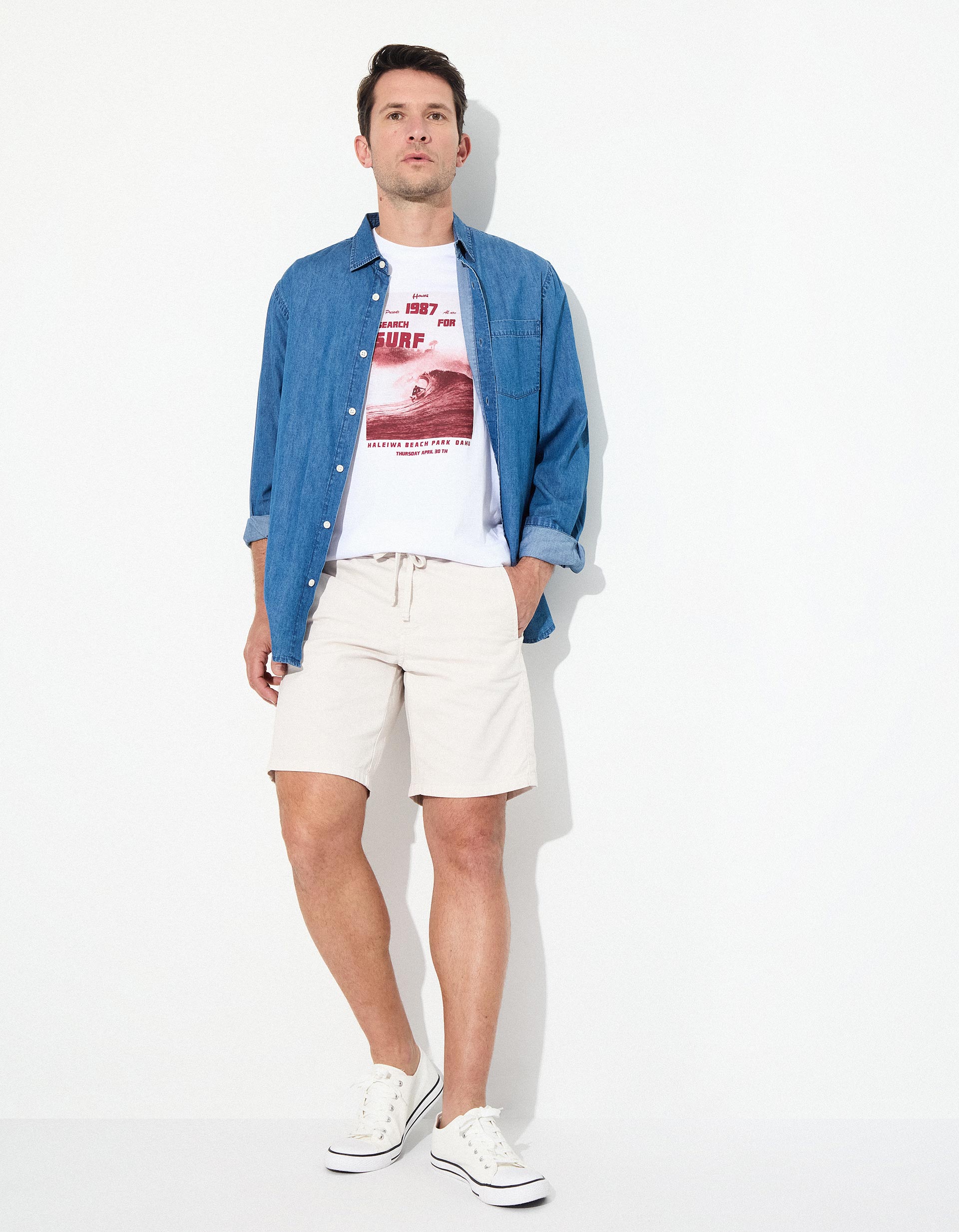 Calções, Homem, Cinzento Claro | MO Online