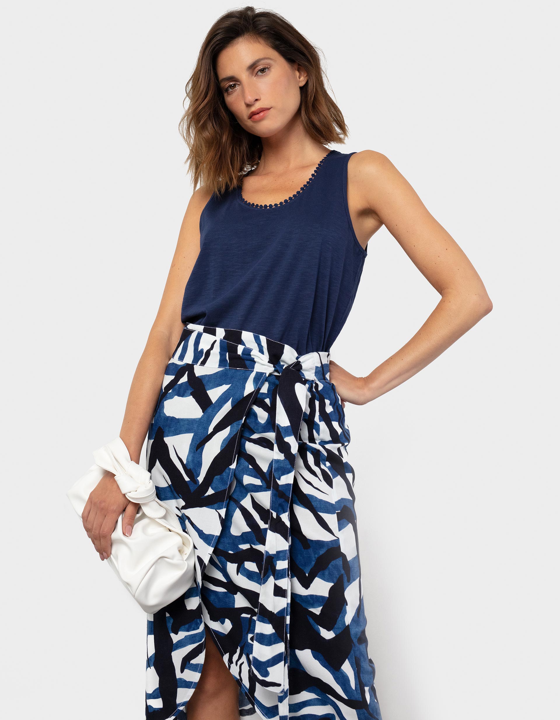 Top Liso para Mulher, Azul Escuro | MO Online