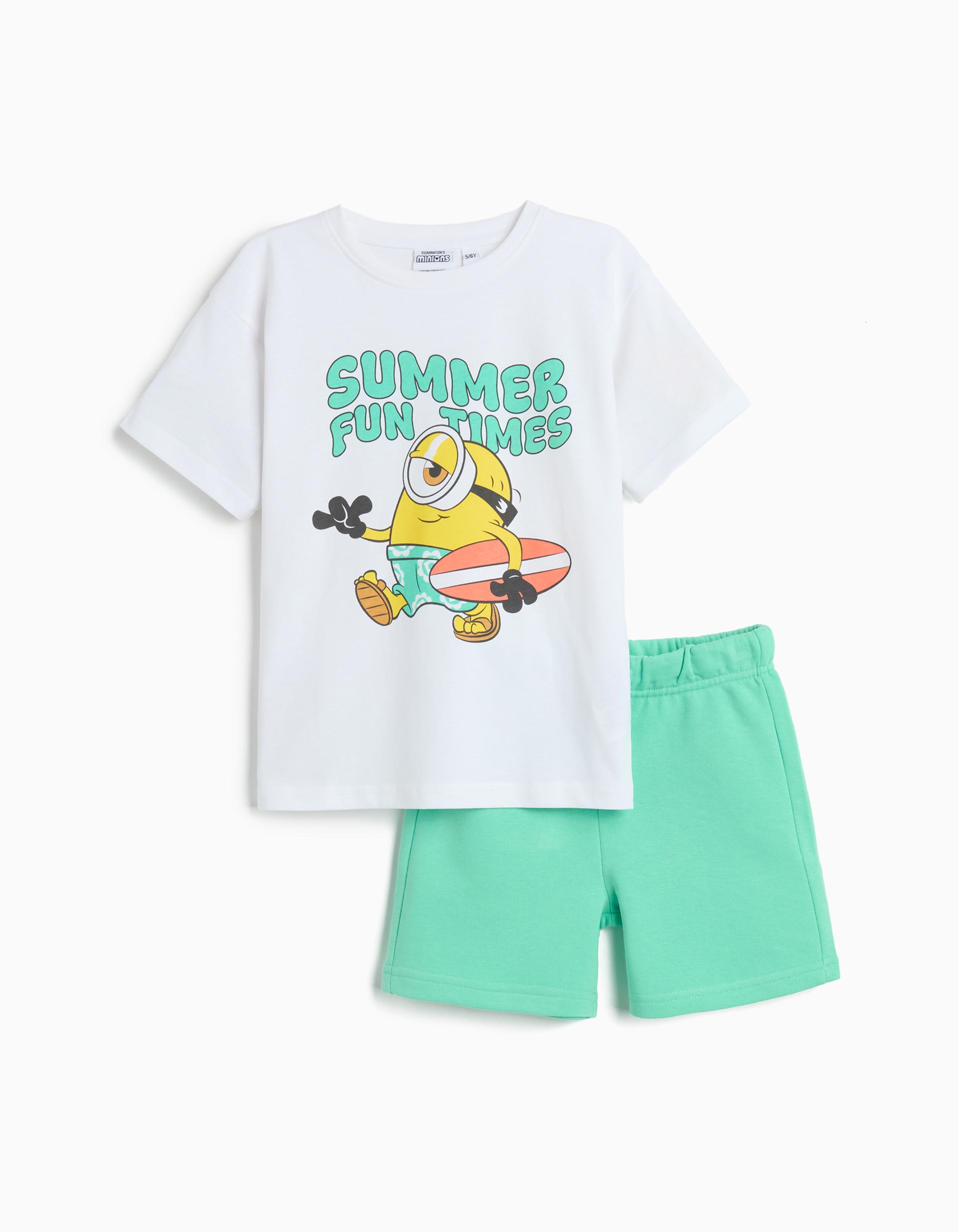 Conjunto T-shirt e Calções 'Minions', Menino, Branco | MO Online