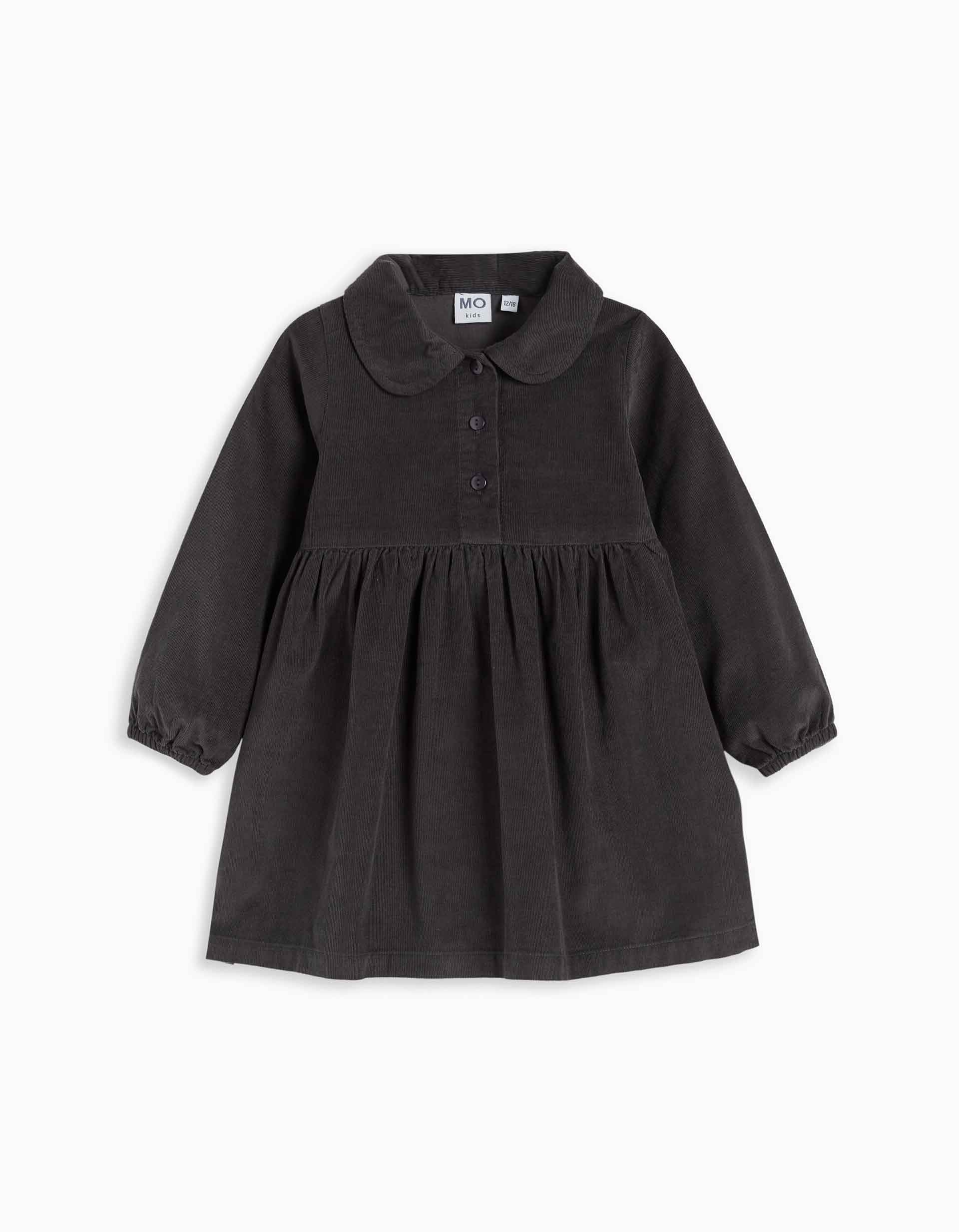 Bombazine Dress, Baby Girl, Dark Gray | MO Online
