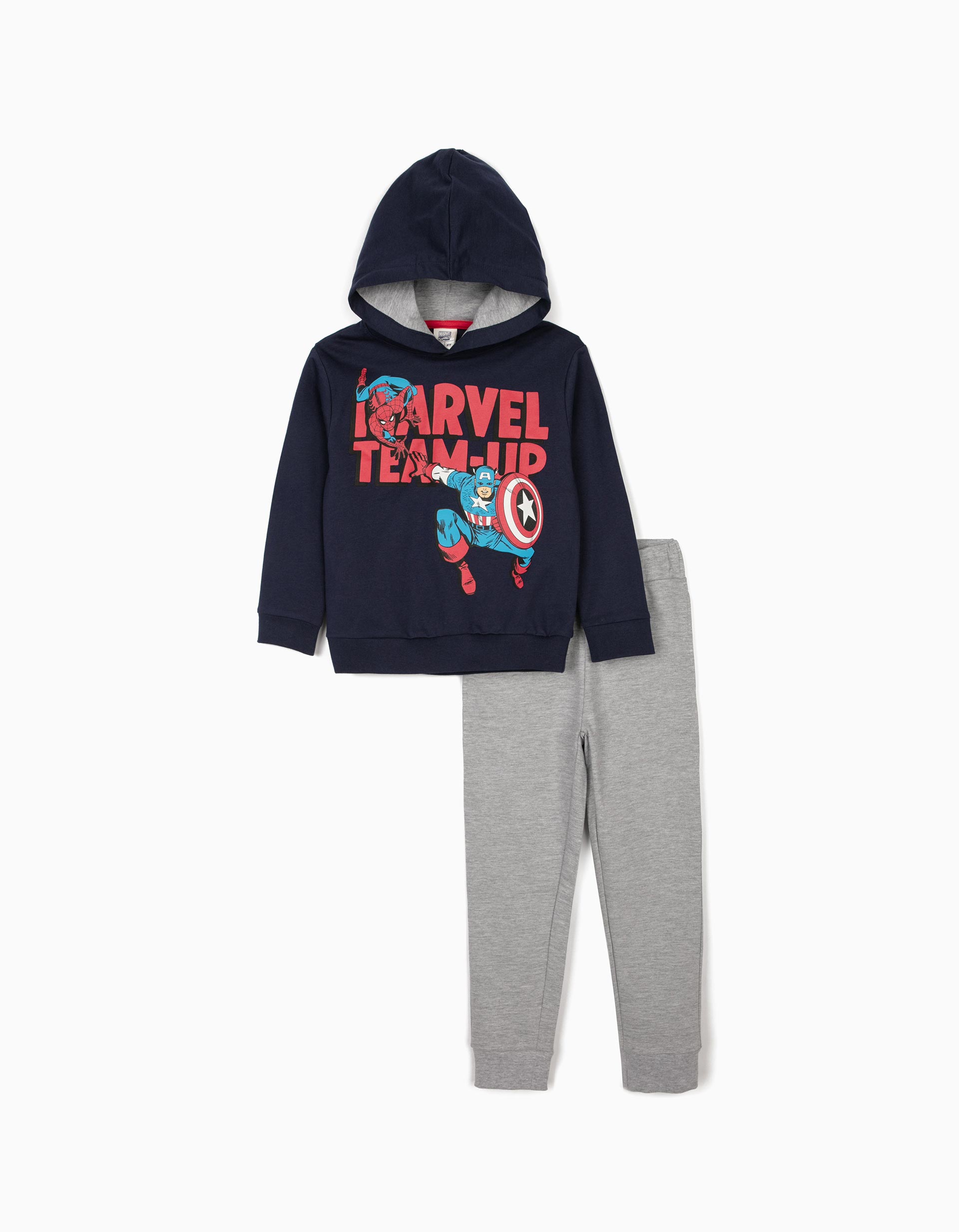 Fato de Treino para Menino 'Marvel Team-Up', Azul Escuro/Cinza | MO Online