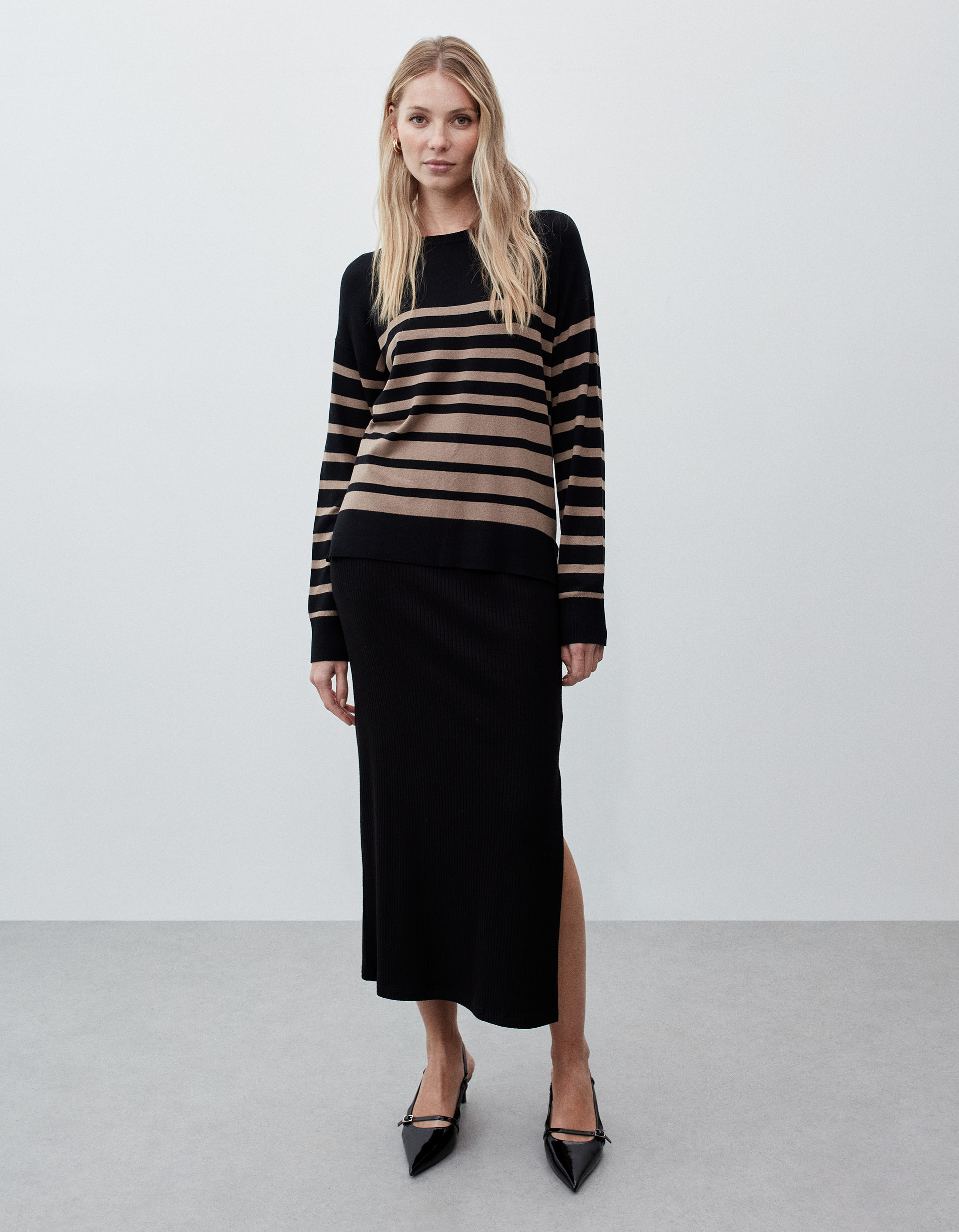 Camisola de Malha Riscas, Mulher, Multicor | MO Online