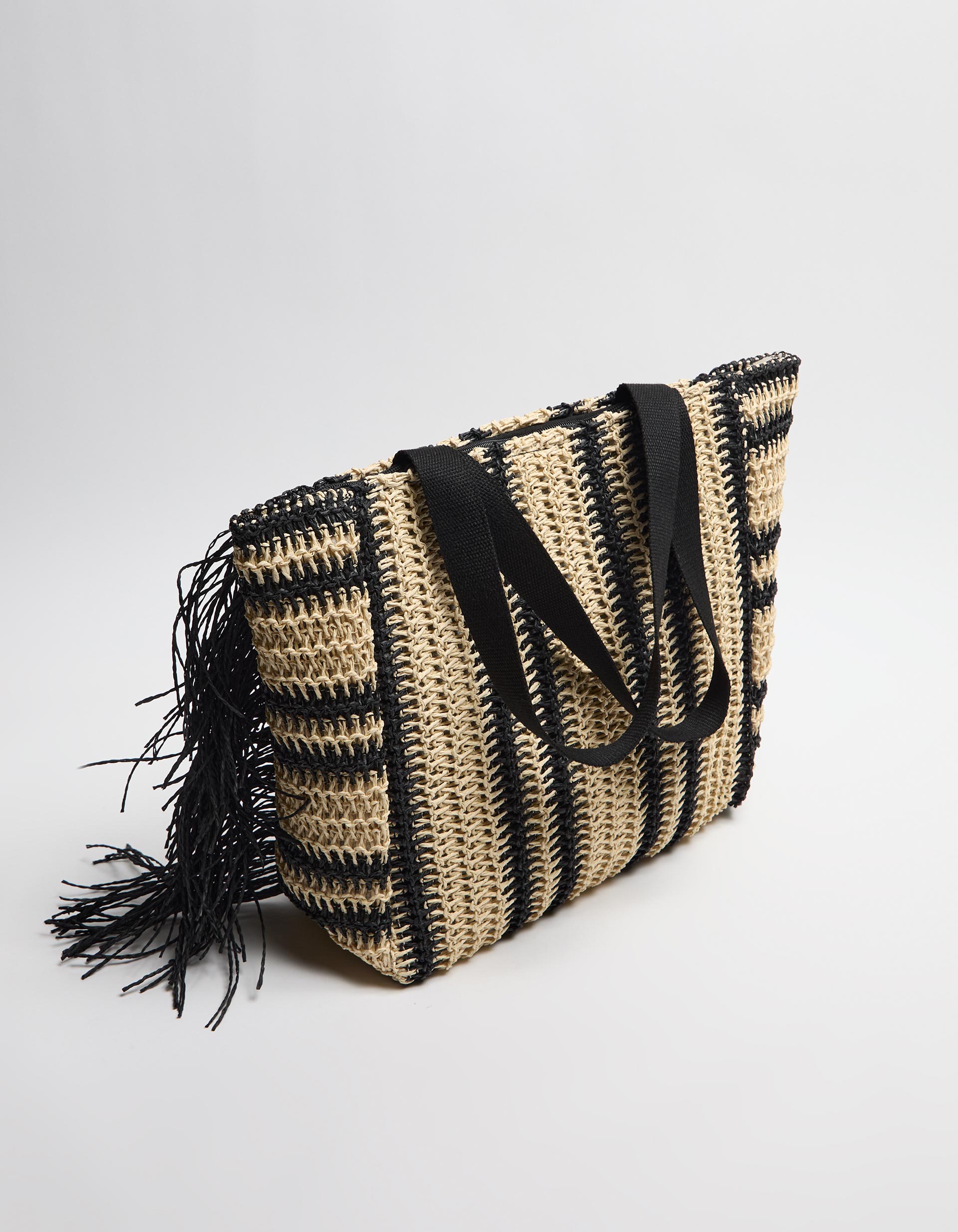 Mala de Praia com Franjas, Mulher, Preto | MO Online