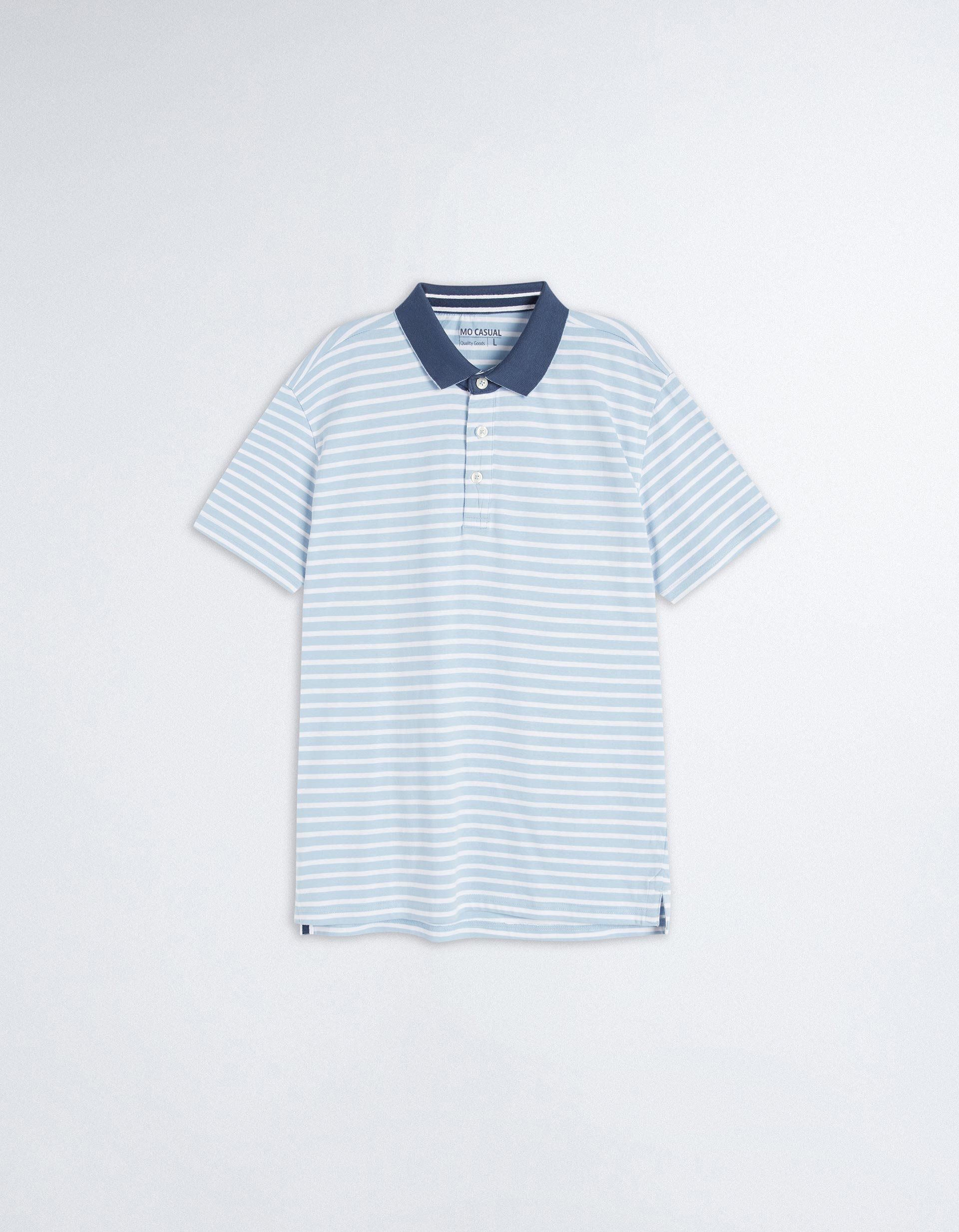 Striped Polo Shirt, Men, Light Blue | MO Online