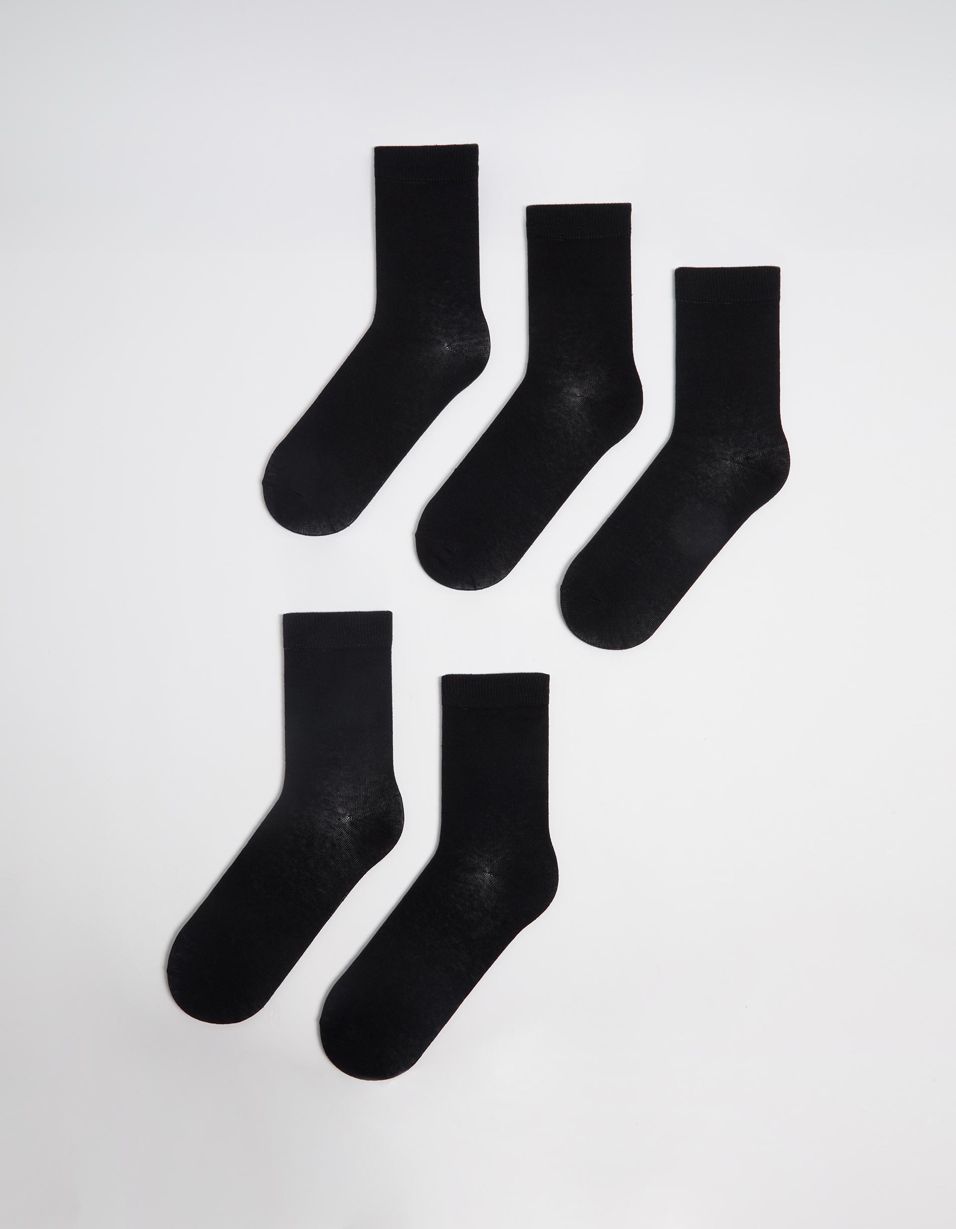 Pack 5 Pares de Meias Lisas, Homem, Preto | MO Online