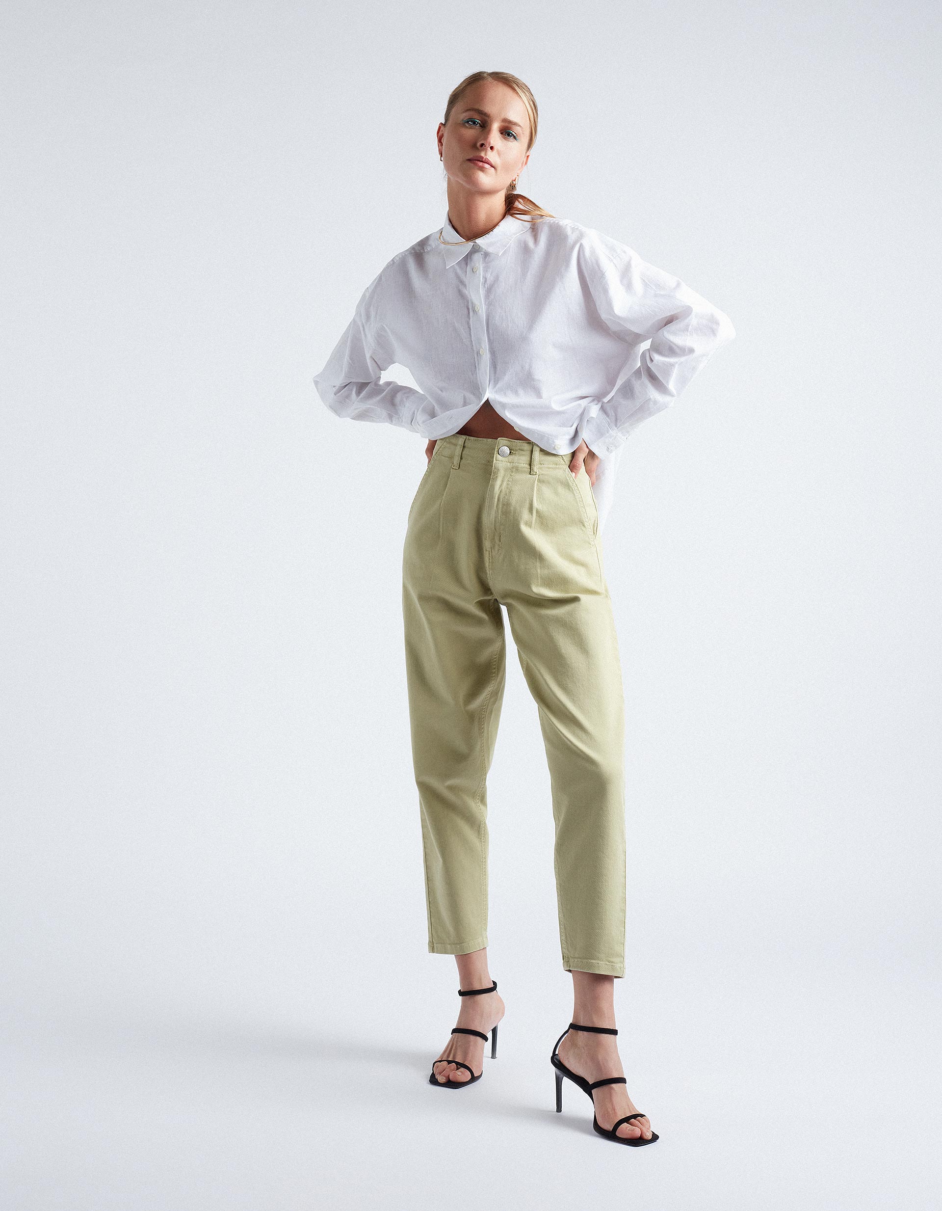 Calças 'Slouchy', Mulher, Verde Claro | MO Online